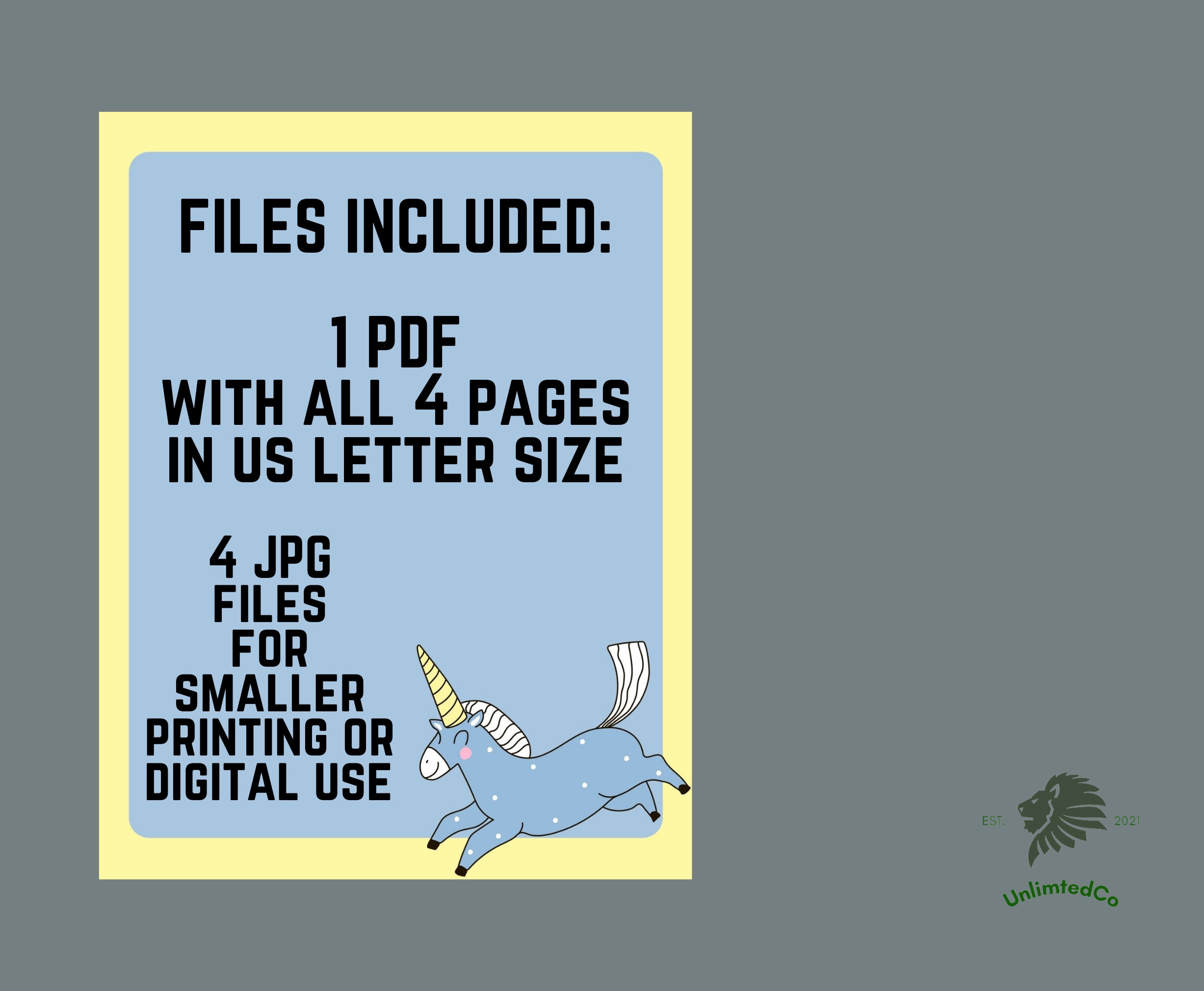 Printable Stationery Set US Letter Size PDF, Instant Download ...