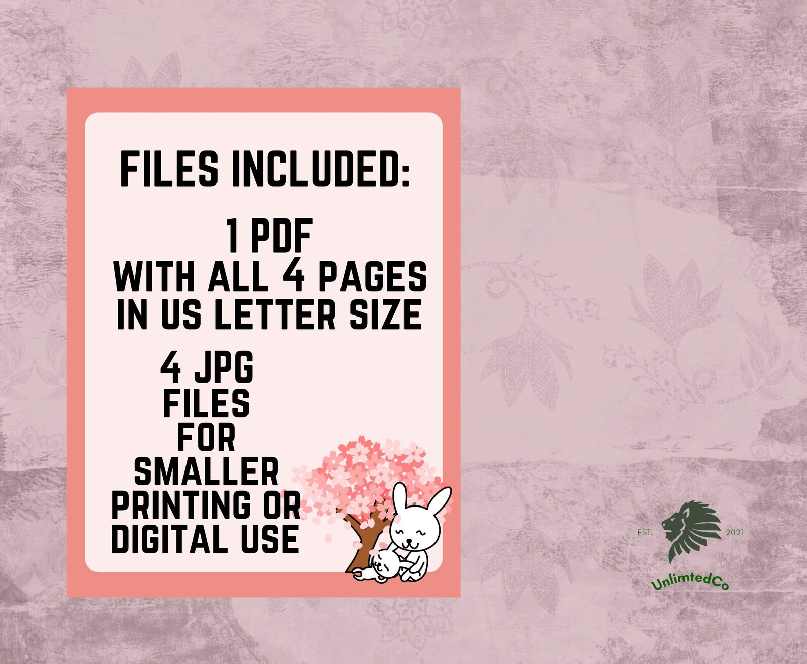 Printable Stationery Set US Letter Size PDF, Instant Download ...