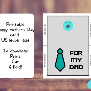 Printable Father's Days Greeting Card Instant Download 7x5 Inch Cards ...