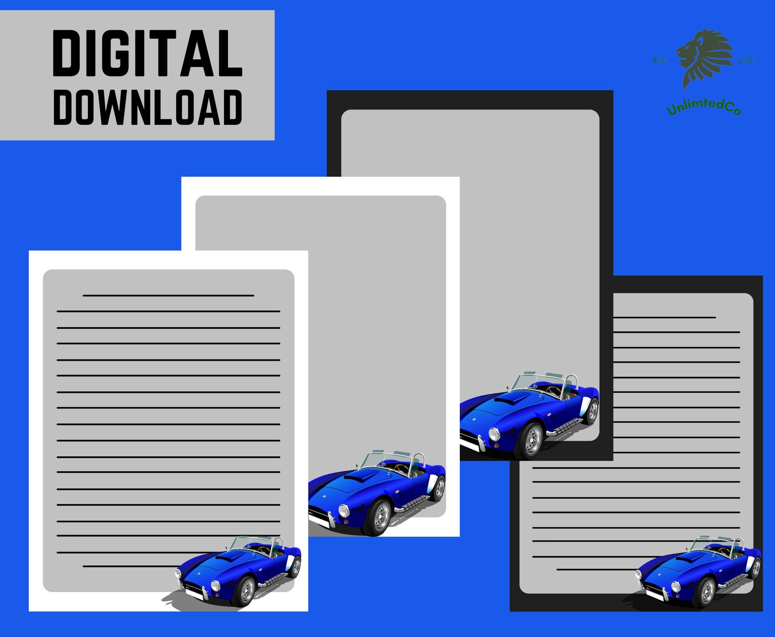 Printable Stationery Set US Letter Size PDF, Instant Download ...