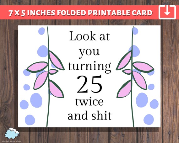 PRINTABLE CARD for 50th Birthday Happy 50th Birthday Card | Etsy