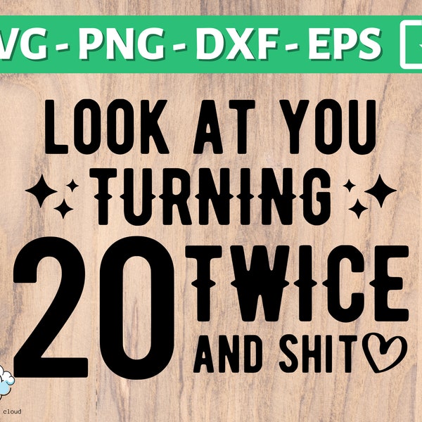 Turning 20 Twice Svg - Etsy