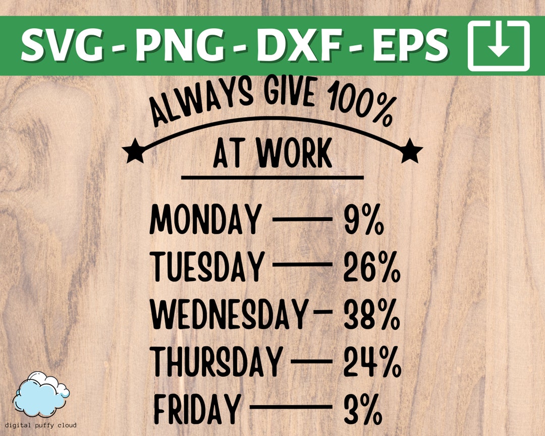 Office Mug SVG Always Give 100% at Work SVG Funny Work - Etsy