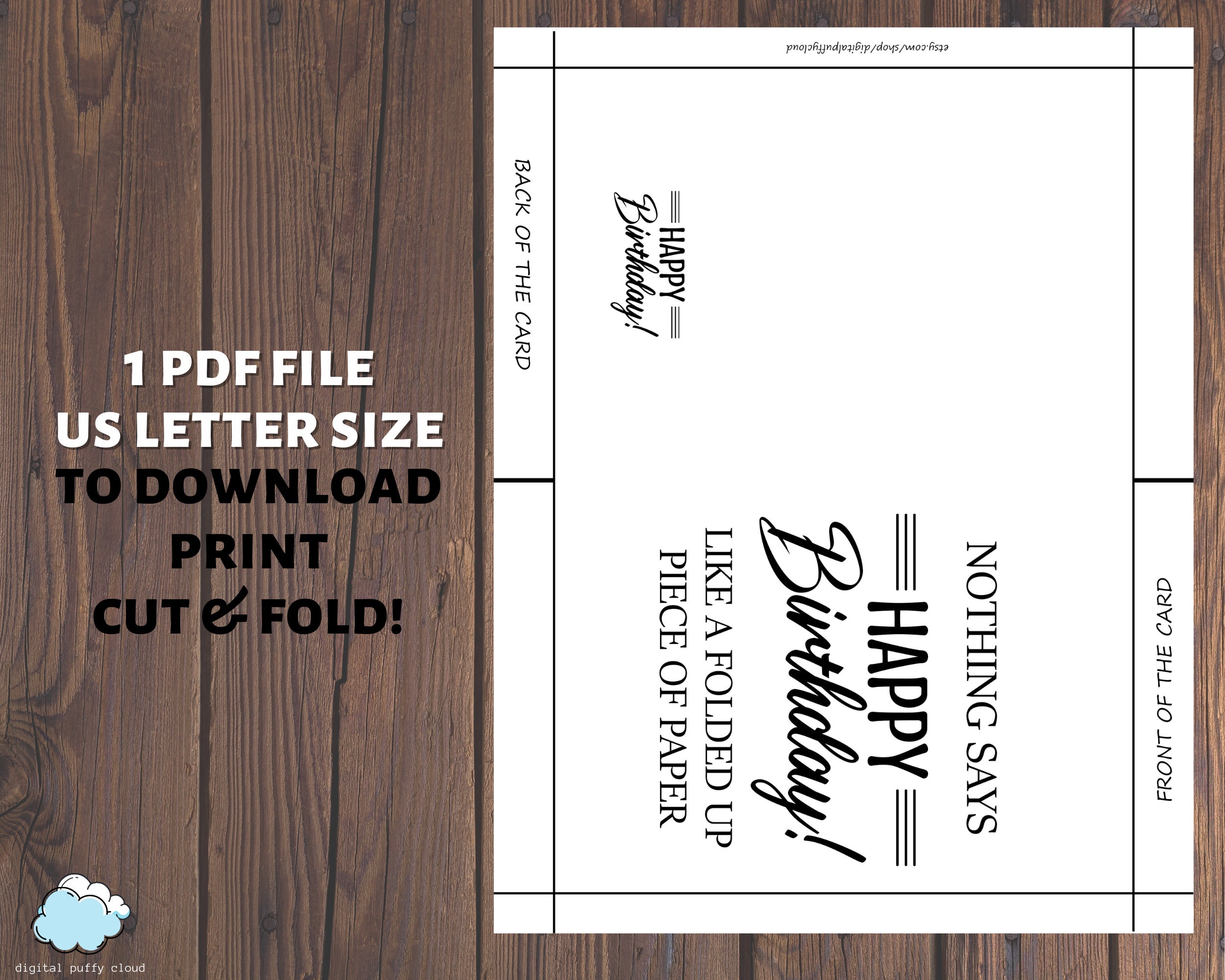 Printable Birthday Card PDF | Funny Office Birthday Card | Last Minute ...