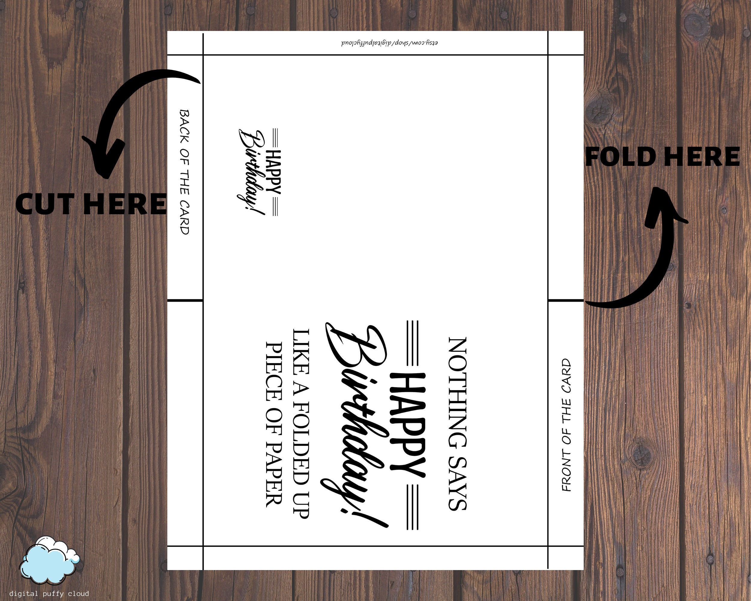 Printable Birthday Card PDF | Funny Office Birthday Card | Last Minute ...