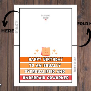 Coworker Birthday Card - Printable PDF - Printable Employee Birthday ...