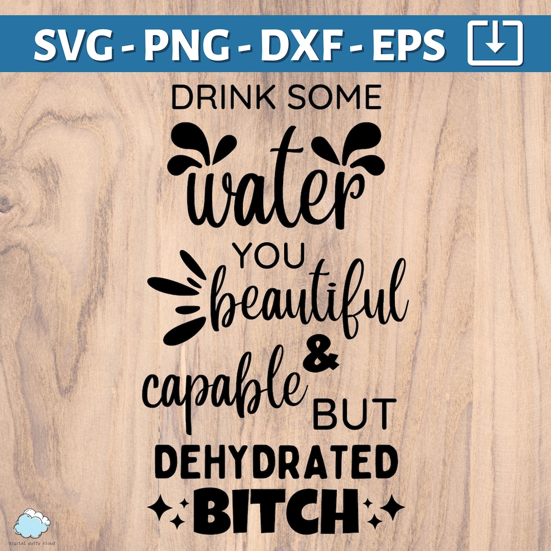 Water Bottle Svg | Water Glass, Kitchen Wall SVG PNG | Drink Some Water ...