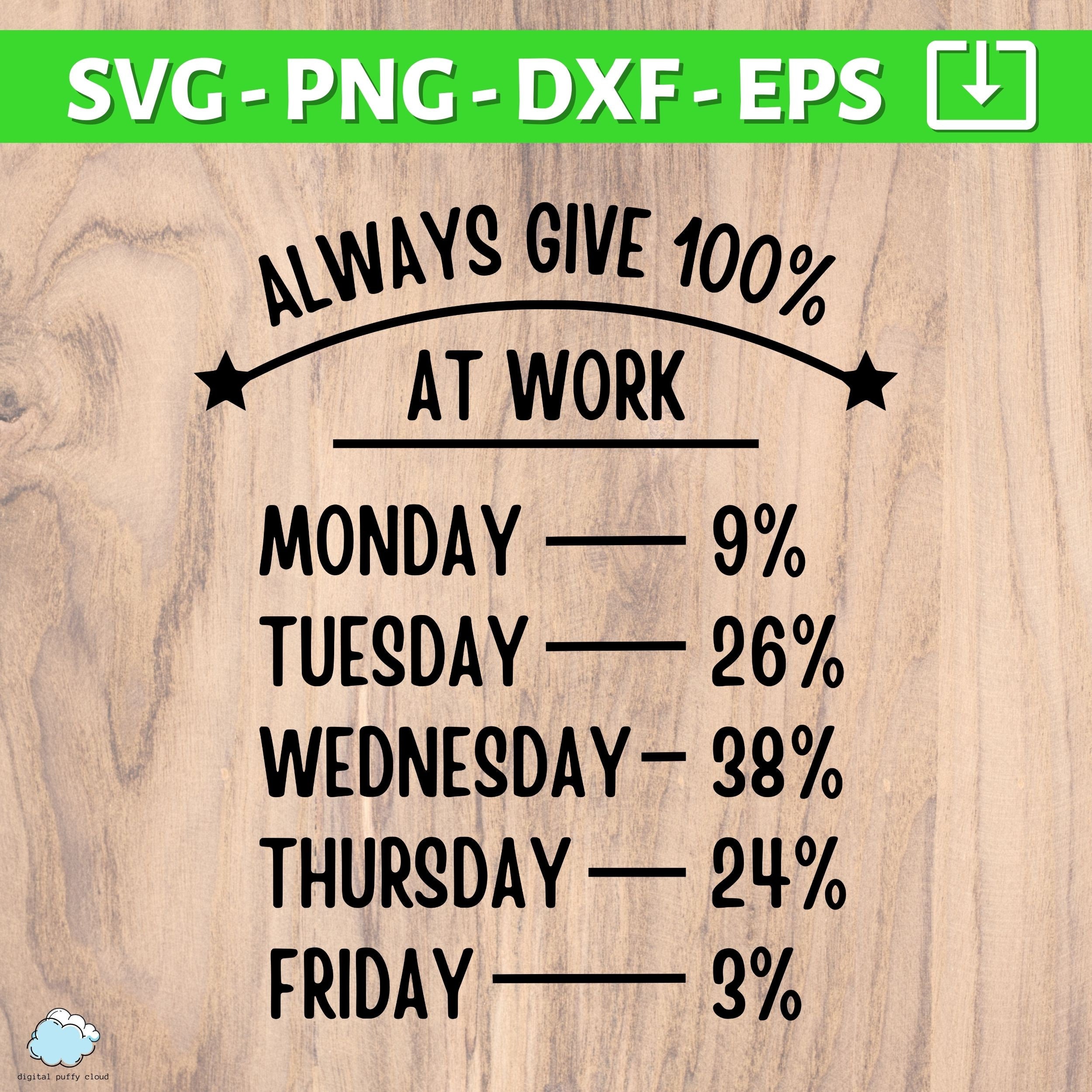 Office Mug SVG Always Give 100% at Work SVG Funny Work - Etsy