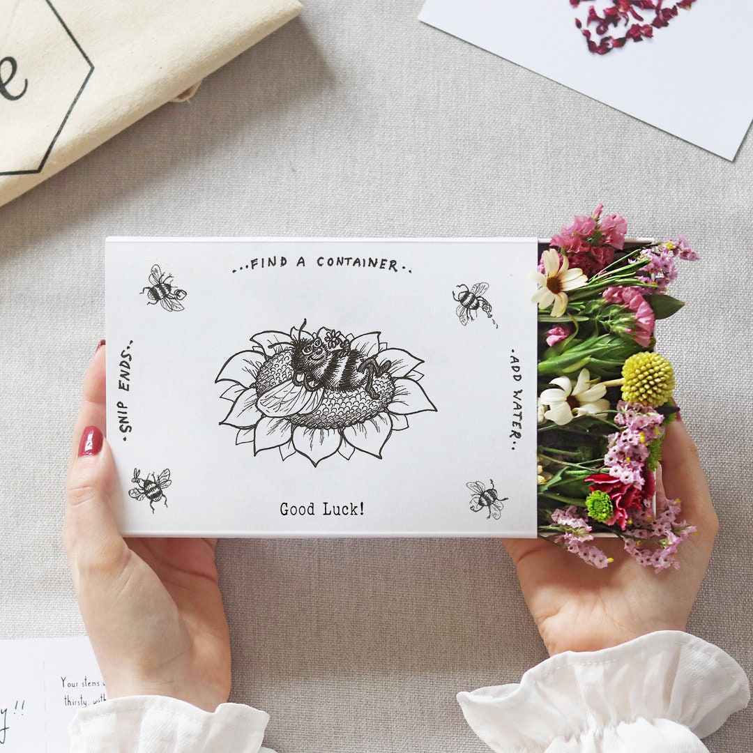 Good Luck Letterbox Posy Flowers Gift Box - Perfect Letterbox Flower ...