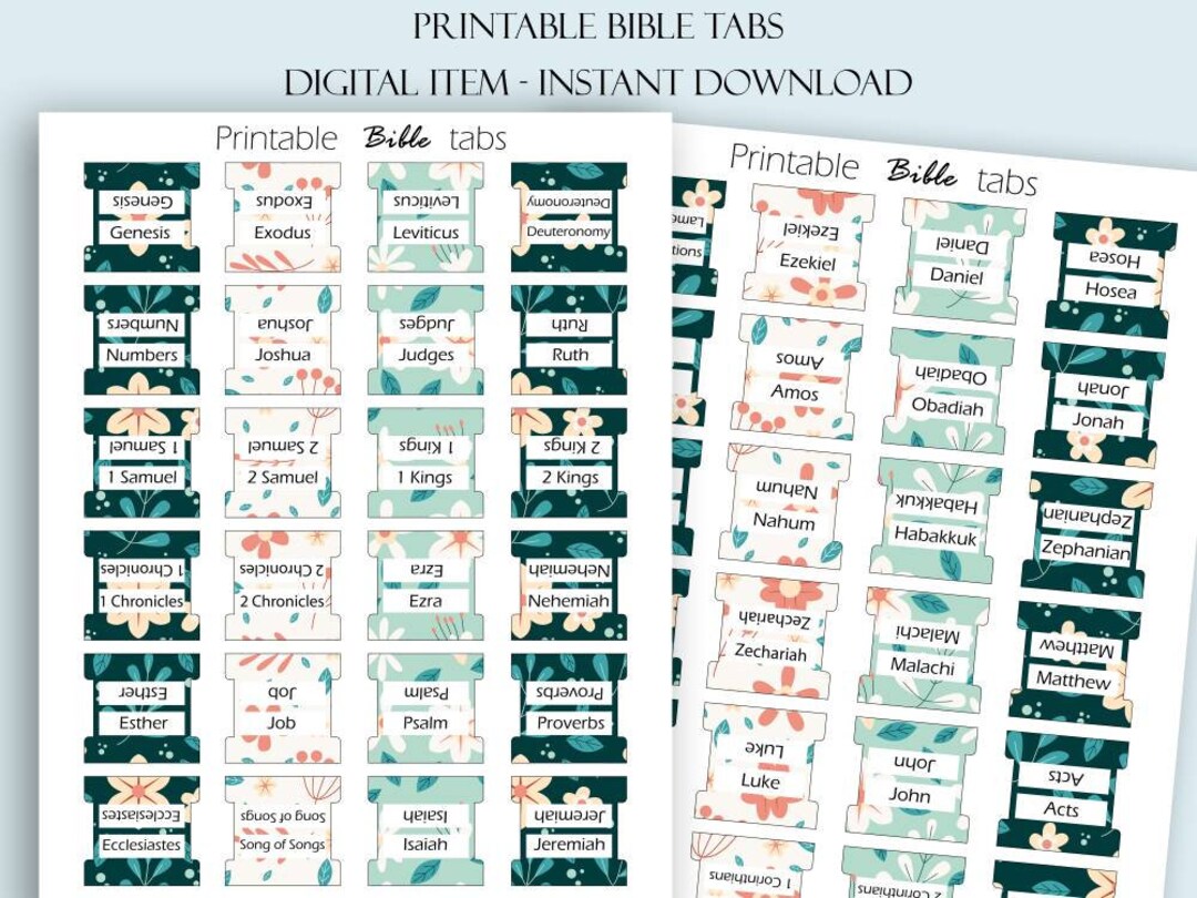 Bible Tabs Printable Set. Bible Study Journaling, Christian Stickers ...