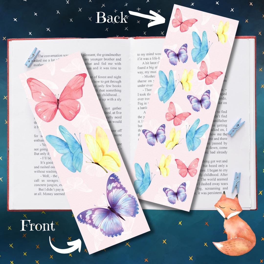 Butterfly Bookmarks | Butterflies | Illustrated Bookmarks | Bookmark ...