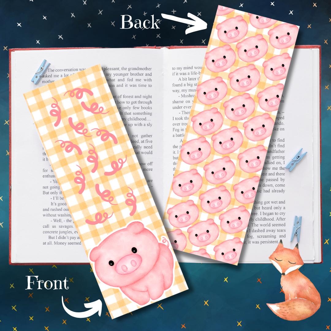 Piggy Pig Bookmarks | Illustrated Bookmarks | Bookmark | Bookish Gifts ...
