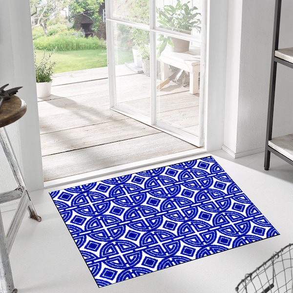 Cobalt Blue Kitchen Rug - Etsy