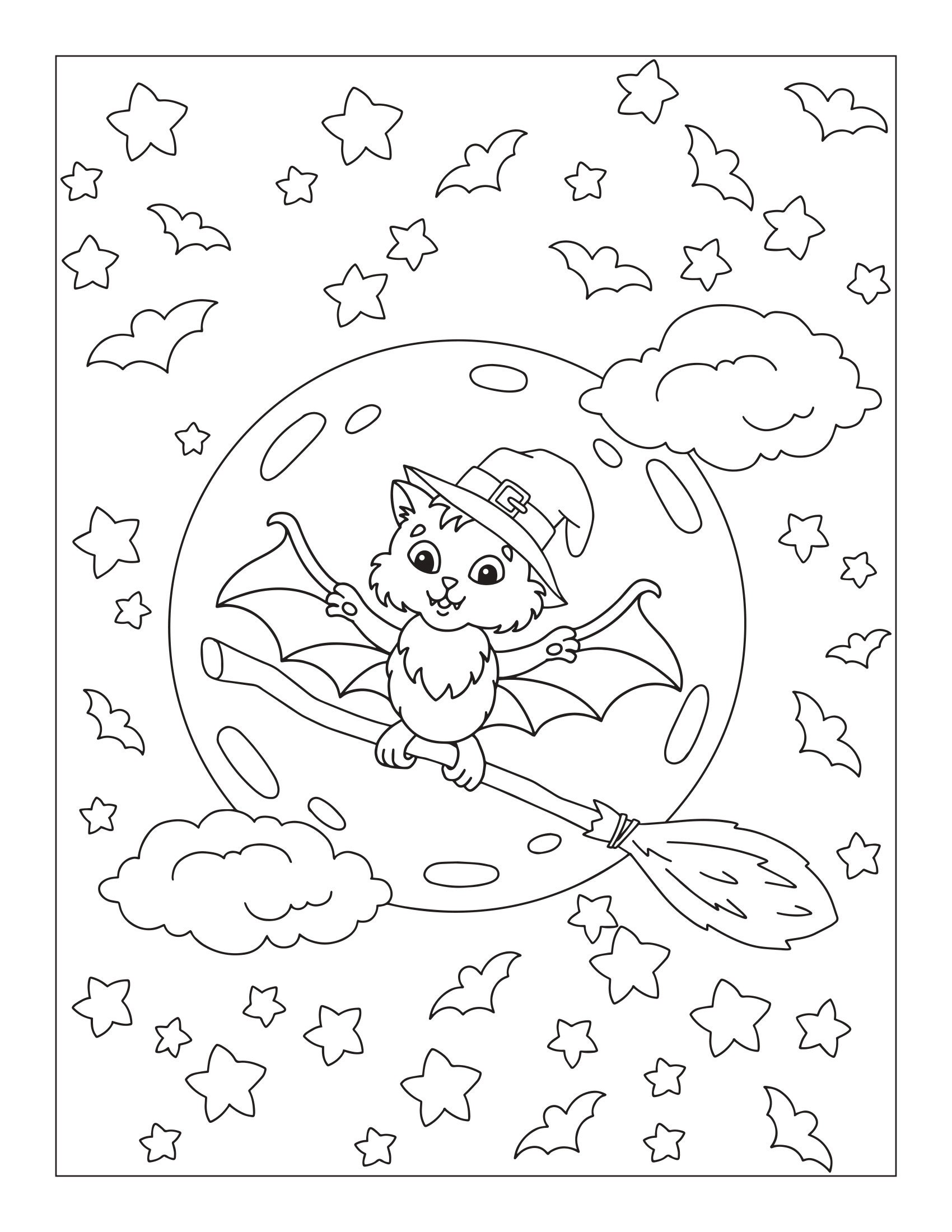 Halloween Coloring Book With Creepy Characters, Scary Coloring Pages ...