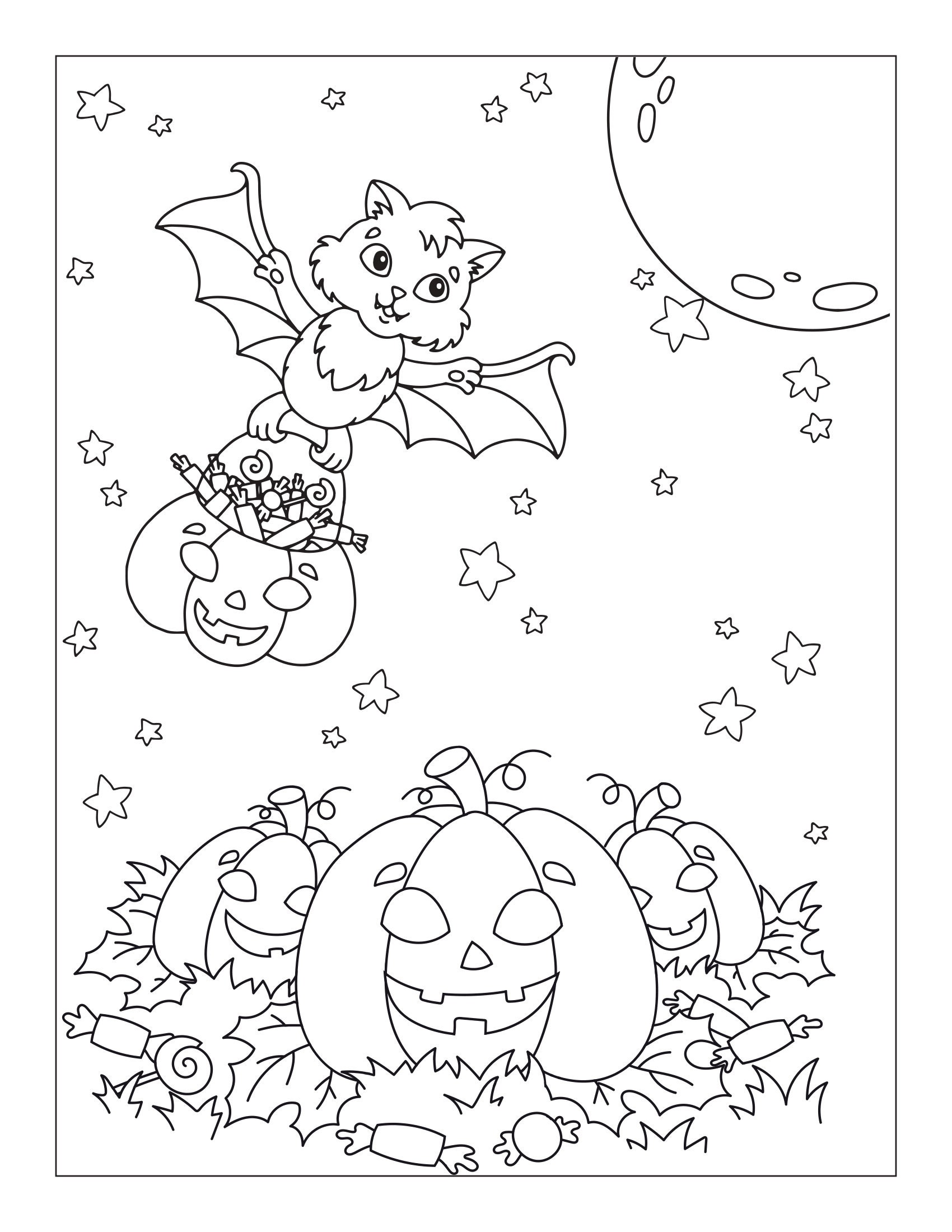 Halloween Coloring Book With Creepy Characters, Scary Coloring Pages ...