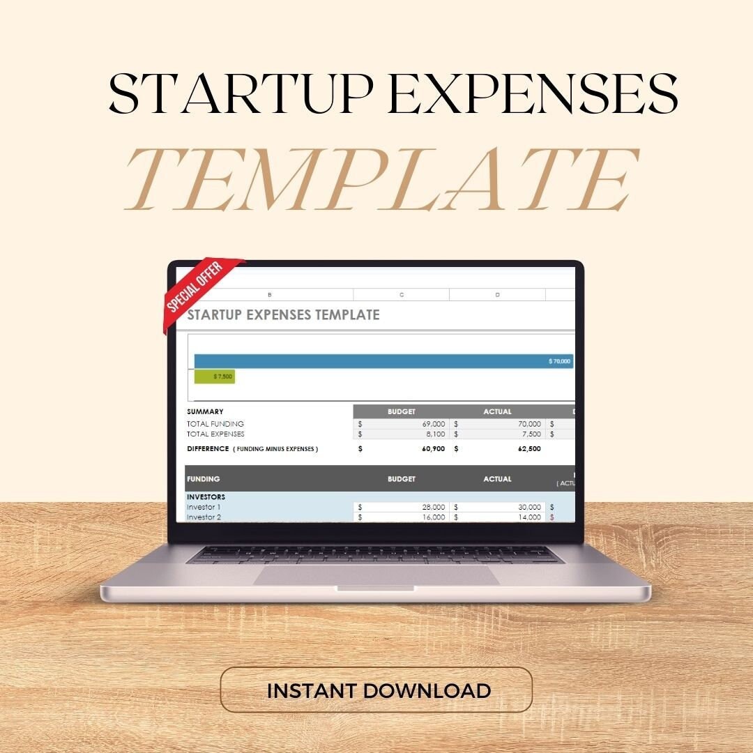 STARTUP EXPENSES TEMPLATE Business Startup Budget Tracker, Excel ...