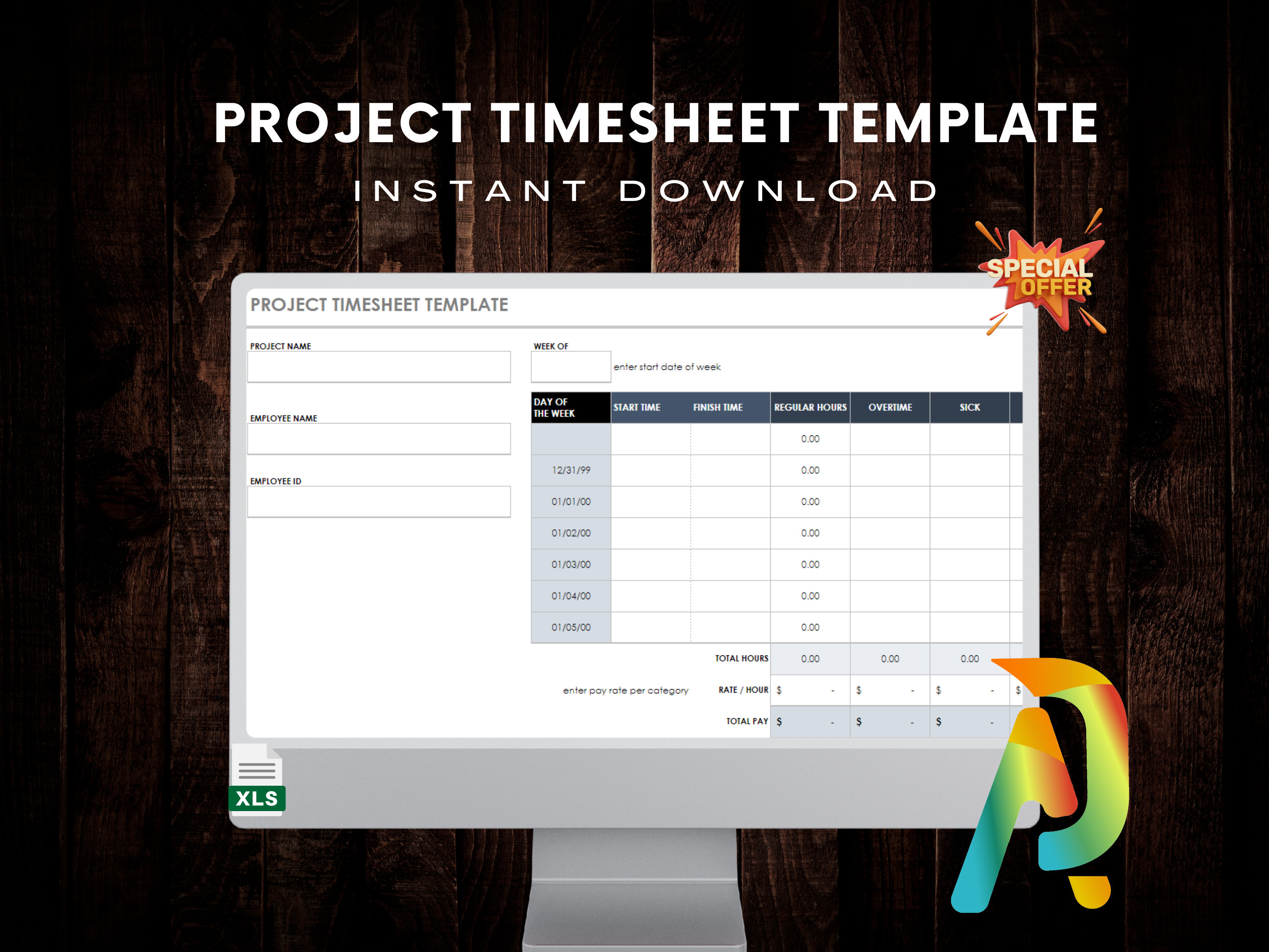 Excel Timesheet Template Timesheet Tracker, Work Schedule, Employee ...