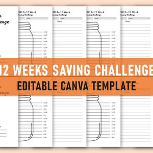 Ultimate 12-week Savings Challenge Tracker Printable PDF & Editable ...