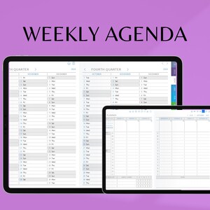 Digital Weekly Agenda, Weekly Agenda, Digital Weekly Planner, Weekly ...