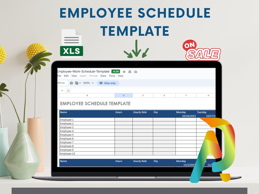 Employee Schedule Template, Weekly Work Planner, Staff Scheduling Tool ...