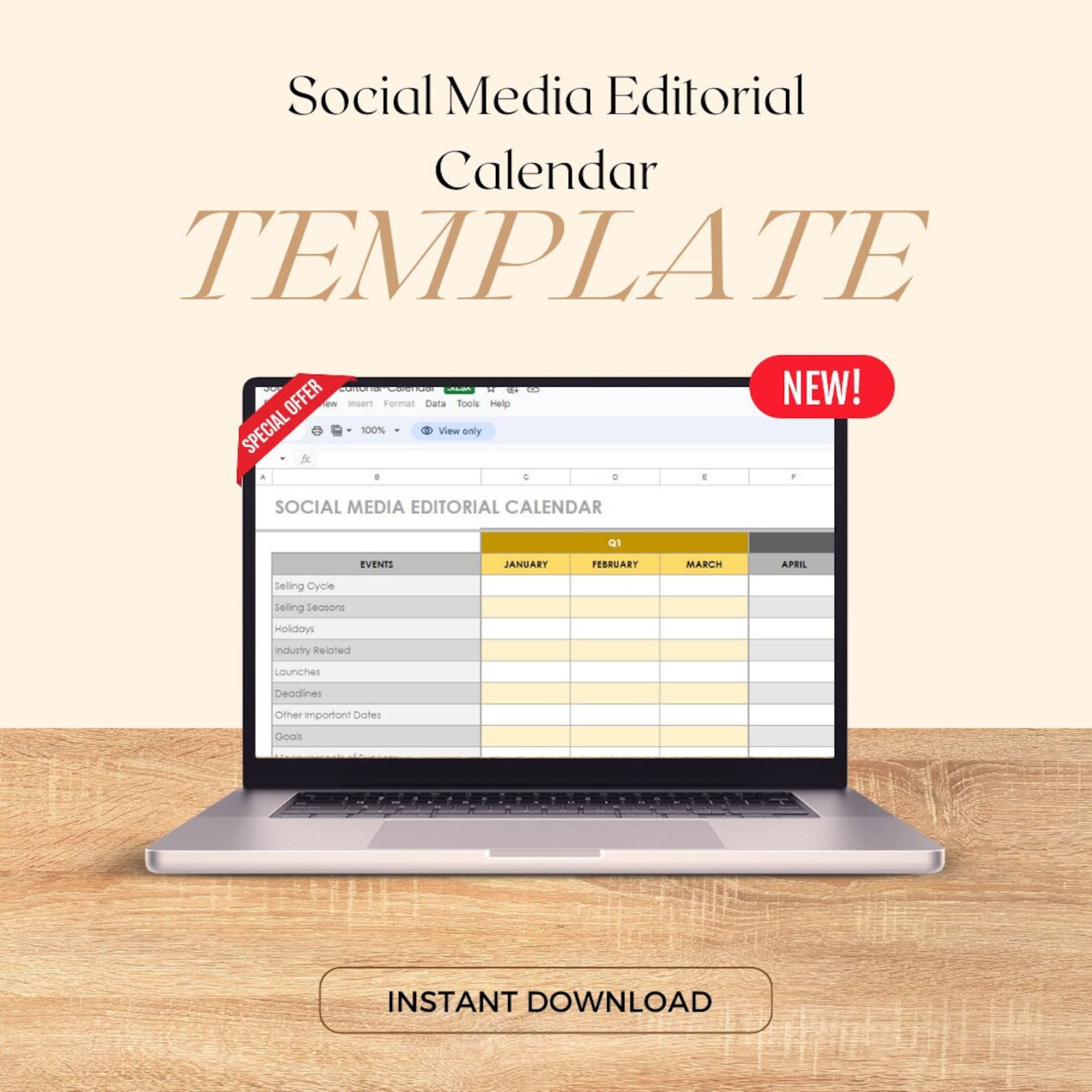 Editorial Planner Excel Template Content Calendar Editorial Schedule ... Editorial Planner Excel Template Content Calendar Editorial Schedule ...