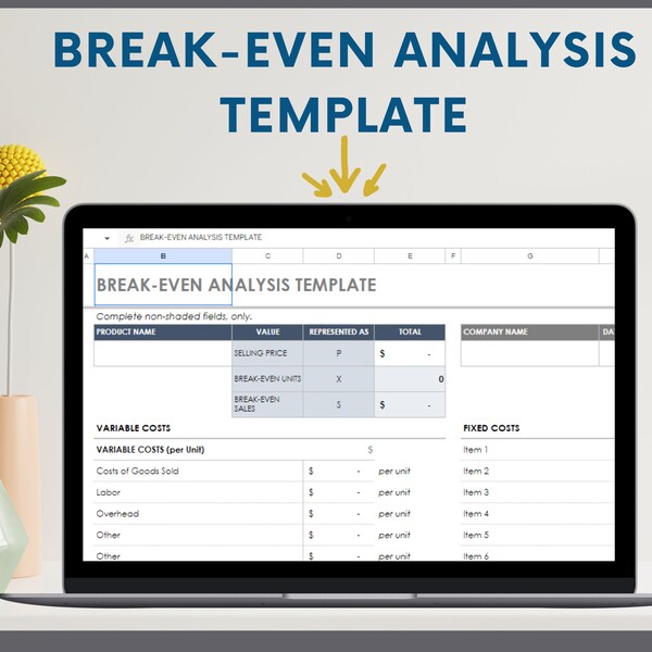 Excel Break Even - Etsy