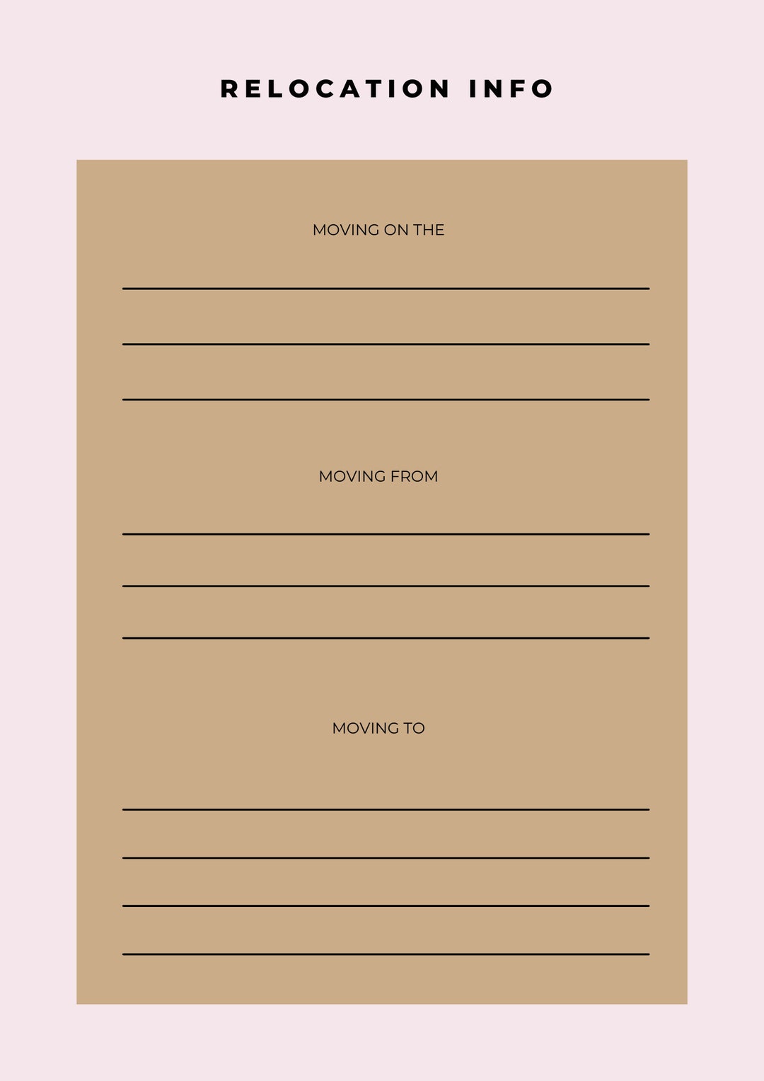 Efficient A4 Digital Relocation Planner for Ipad, Goodnotes Compatible ...