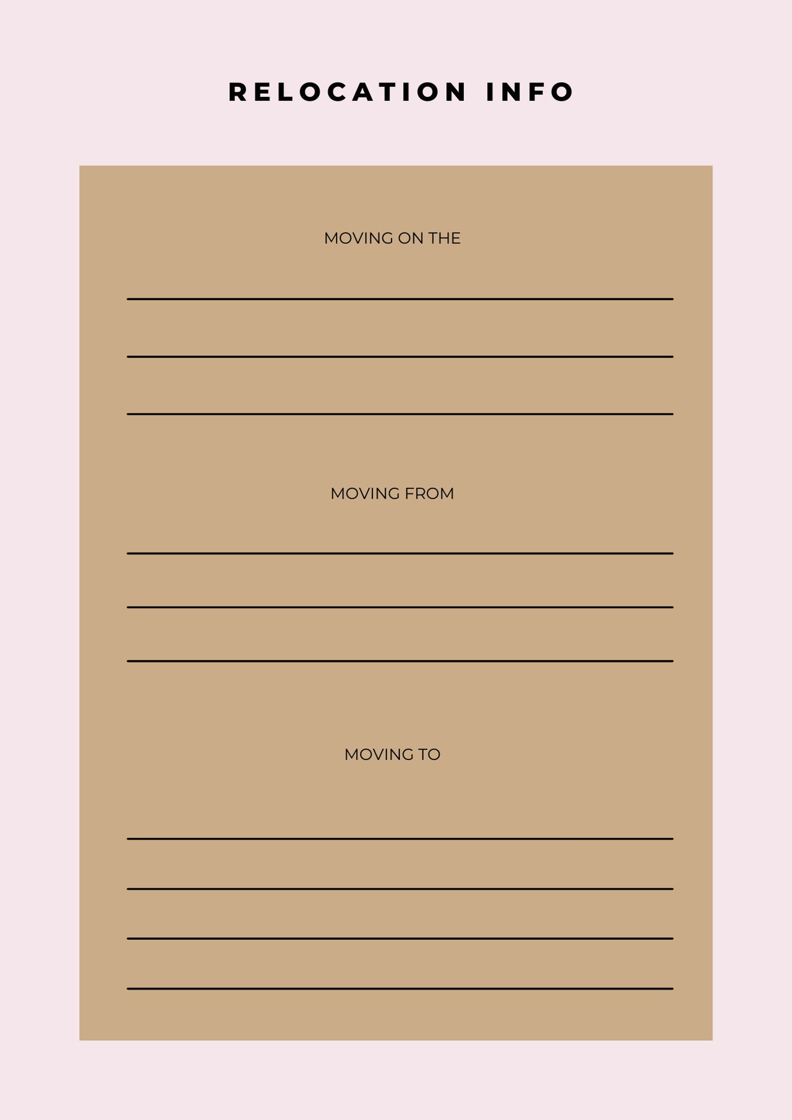 Efficient A4 Digital Relocation Planner for Ipad, Goodnotes Compatible ...