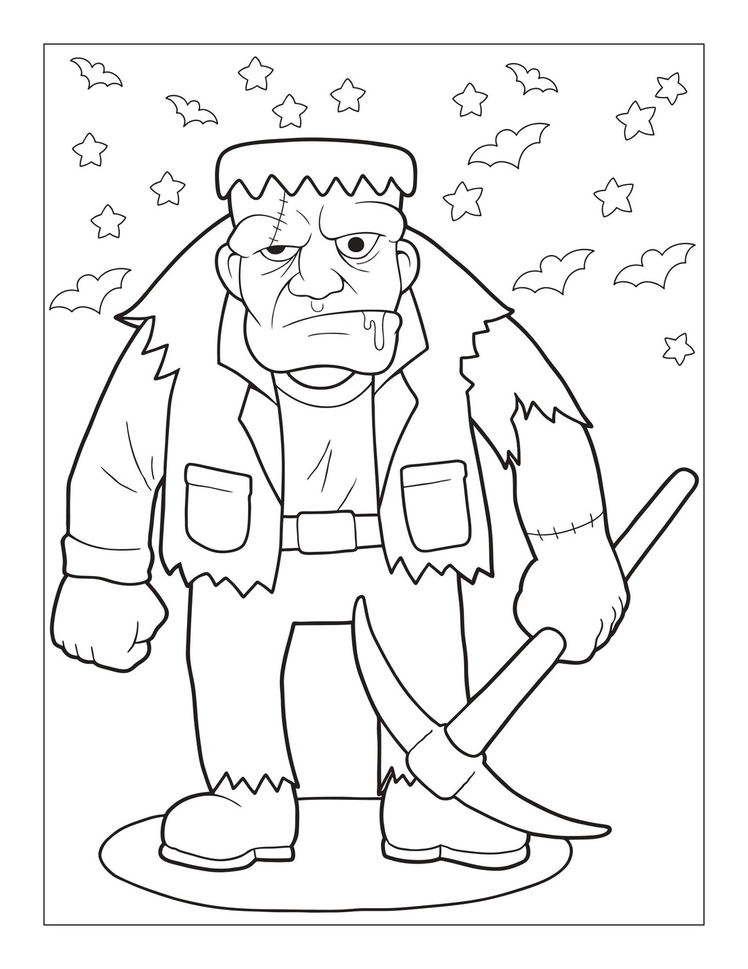 Halloween Coloring Book With Creepy Characters, Scary Coloring Pages ...