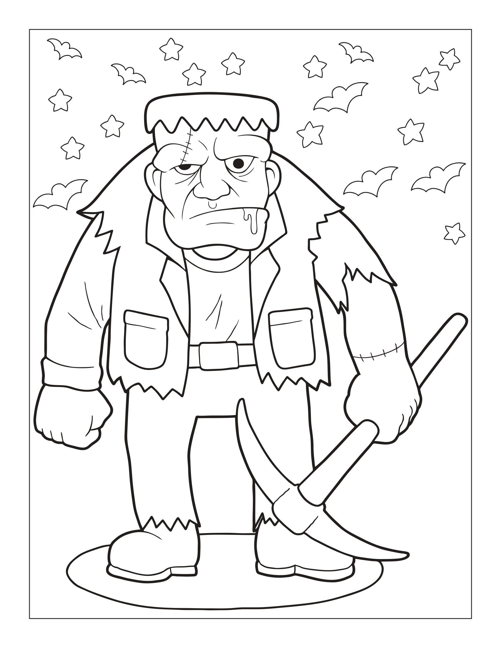 Halloween Coloring Book With Creepy Characters, Scary Coloring Pages ...