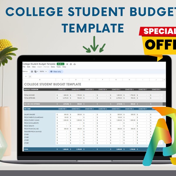 Budget Spreadsheet for College Students - Etsy