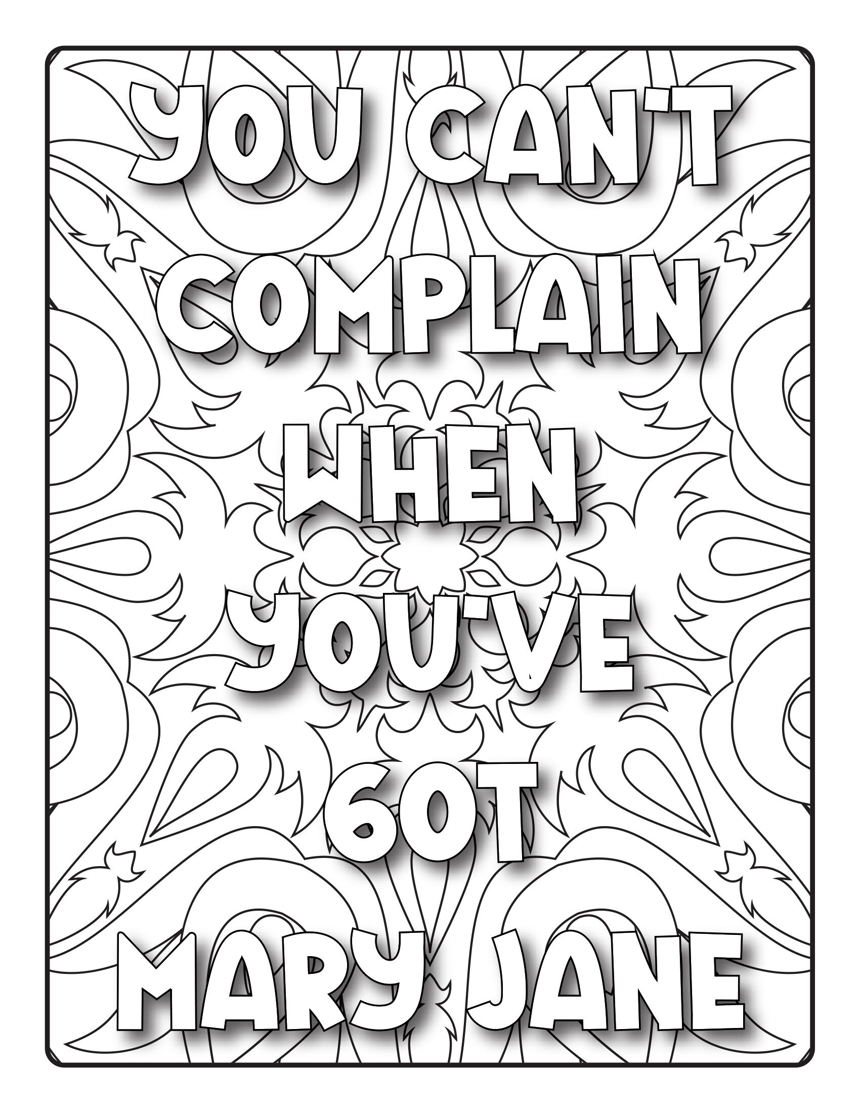 Inspirational Weed Quote Coloring Pages, Adult Coloring Book, Cannabis ...