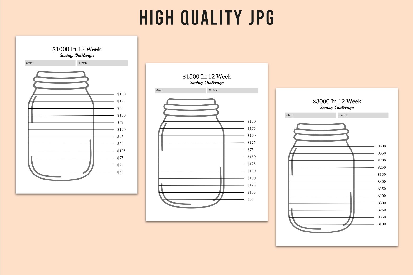 Ultimate 12-week Savings Challenge Tracker Printable PDF & Editable ...