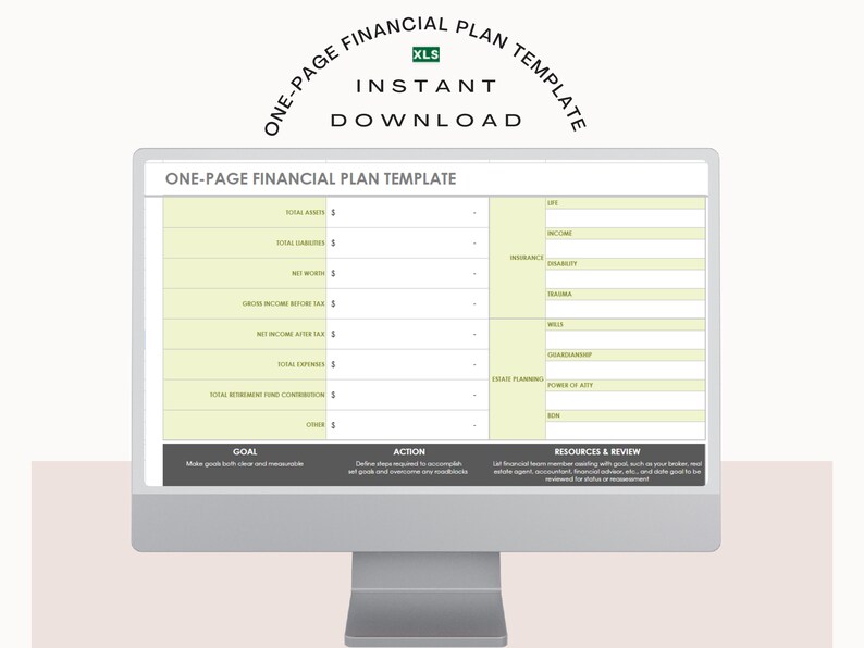 ONE PAGE FINANCIAL Plan - Small Business Budgeting & Planning Excel ...