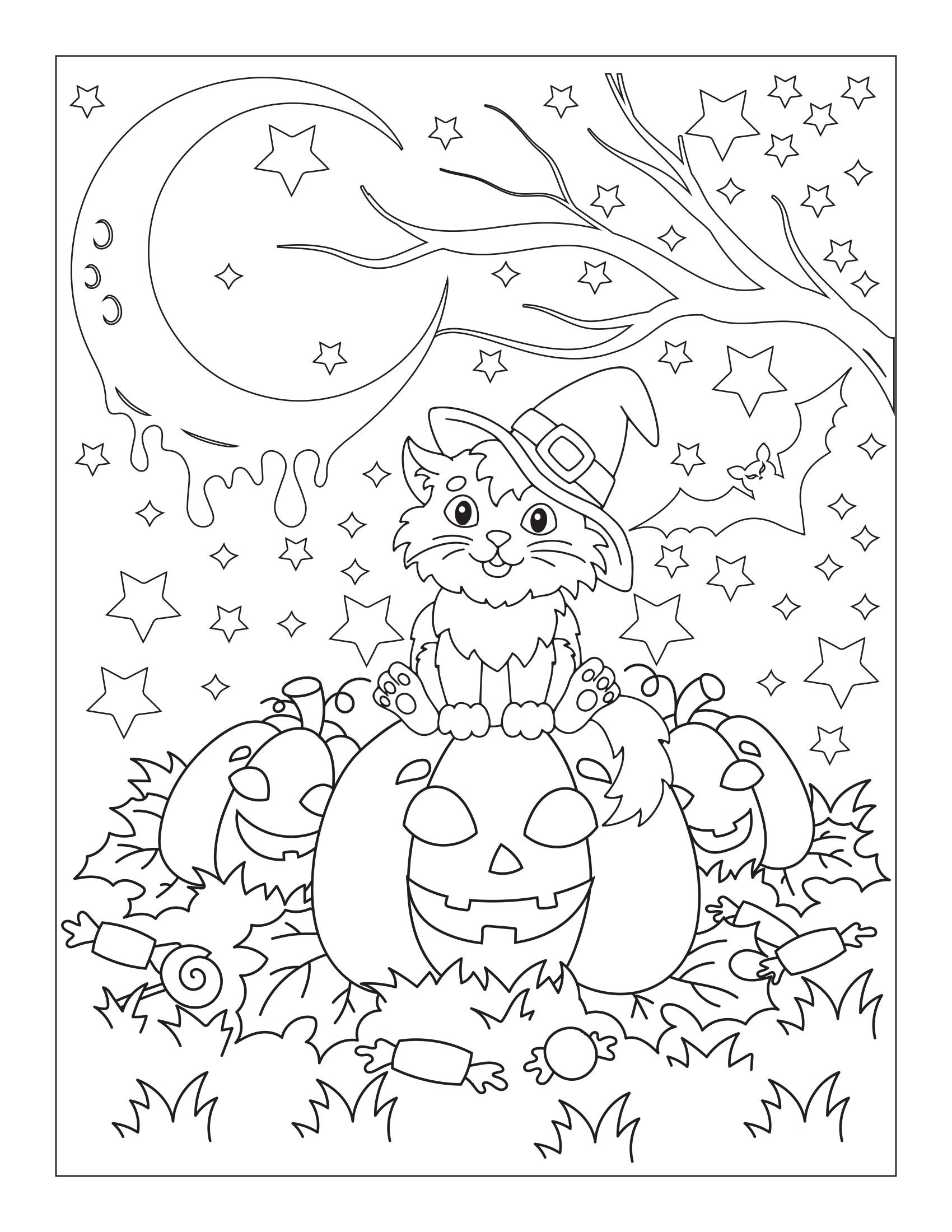 Halloween Coloring Book With Creepy Characters, Scary Coloring Pages ...