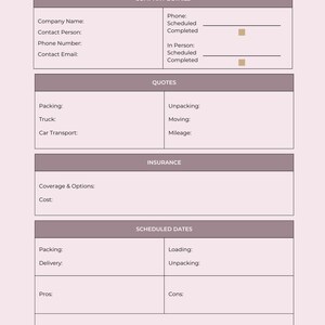 Efficient A4 Digital Relocation Planner for Ipad, Goodnotes Compatible ...