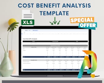 Cost Benefit Analysis Excel Template | Cost Breakdown | Cost-benefit Chart | Cost Benefit Assess ...