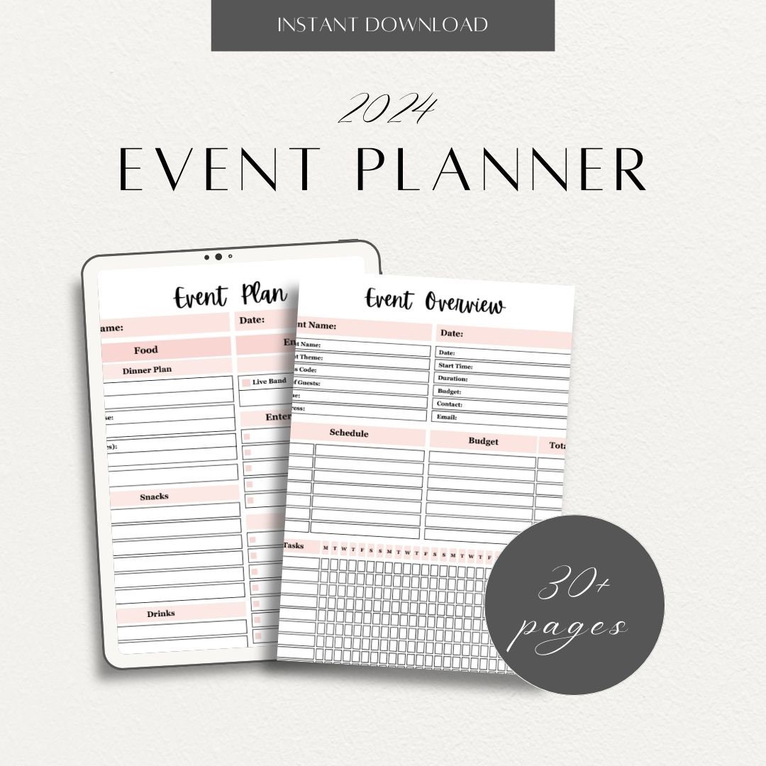 Printable Event Planner Bundle Event Organizer party Guest List Tracker ...