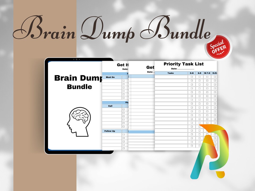 Brain Dump Template BUNDLE, to Do List Printable,daily Planner ...