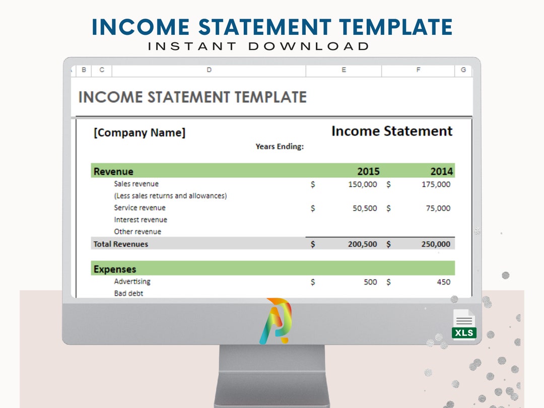 Profit and Loss Template Google Sheets, P and L Statement, Annual ...