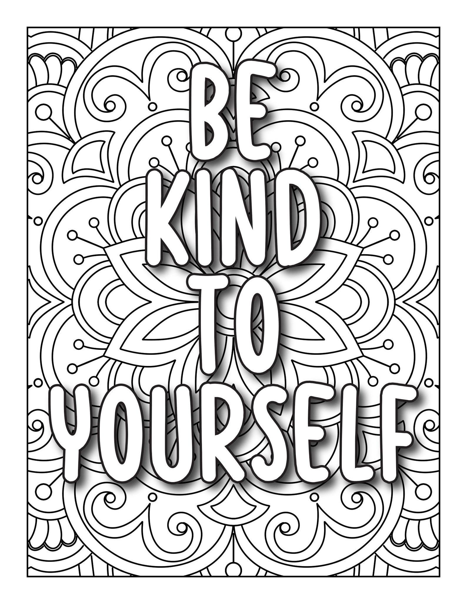 Adult Coloring Book With Quotes, Stress Relief Coloring Pages ...
