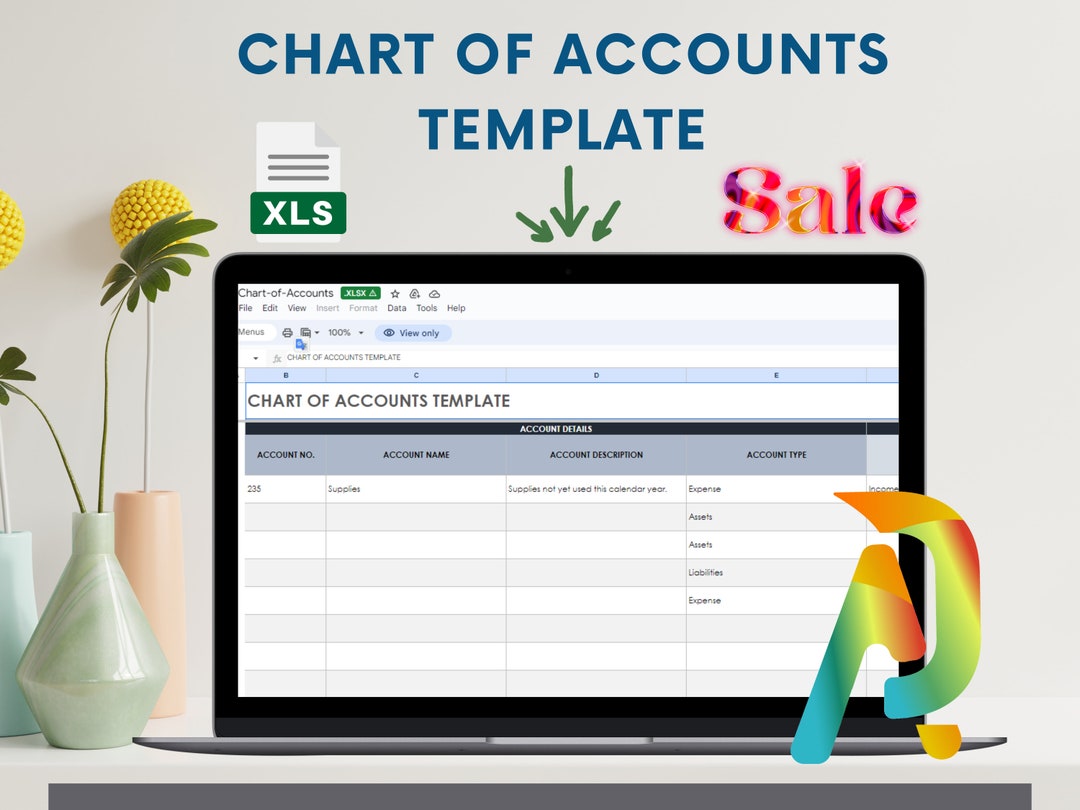 Chart of Accounts Digital Download Compatible With Google Sheets/excel ...