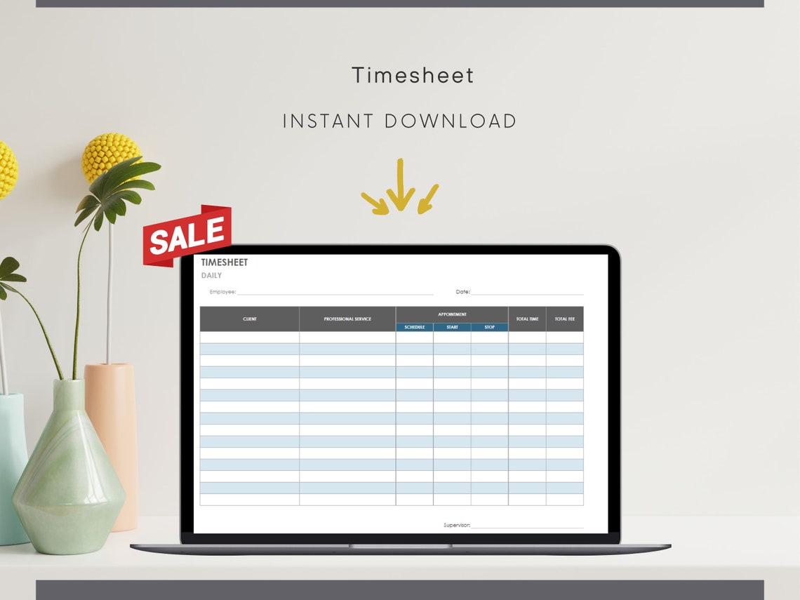 Timesheet Planner With Monthly, Weekly, Bi-weekly, and Daily Tabs Stay ...