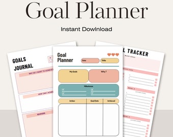 Printable Goal Planner Bundle, Daily, Weekly, Monthly, Quarterly ...