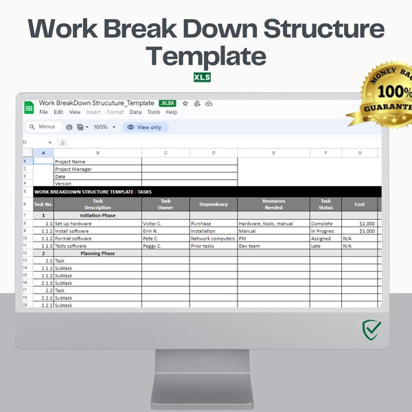 Project Management Template - Etsy