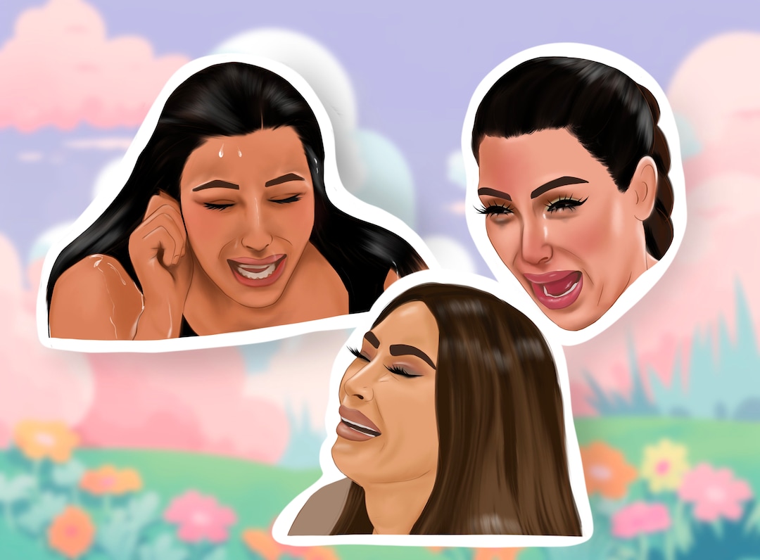 Kim Crying Sticker Set, Kim K, Funny Sticker, Waterproof, Glossy Vinyl ...
