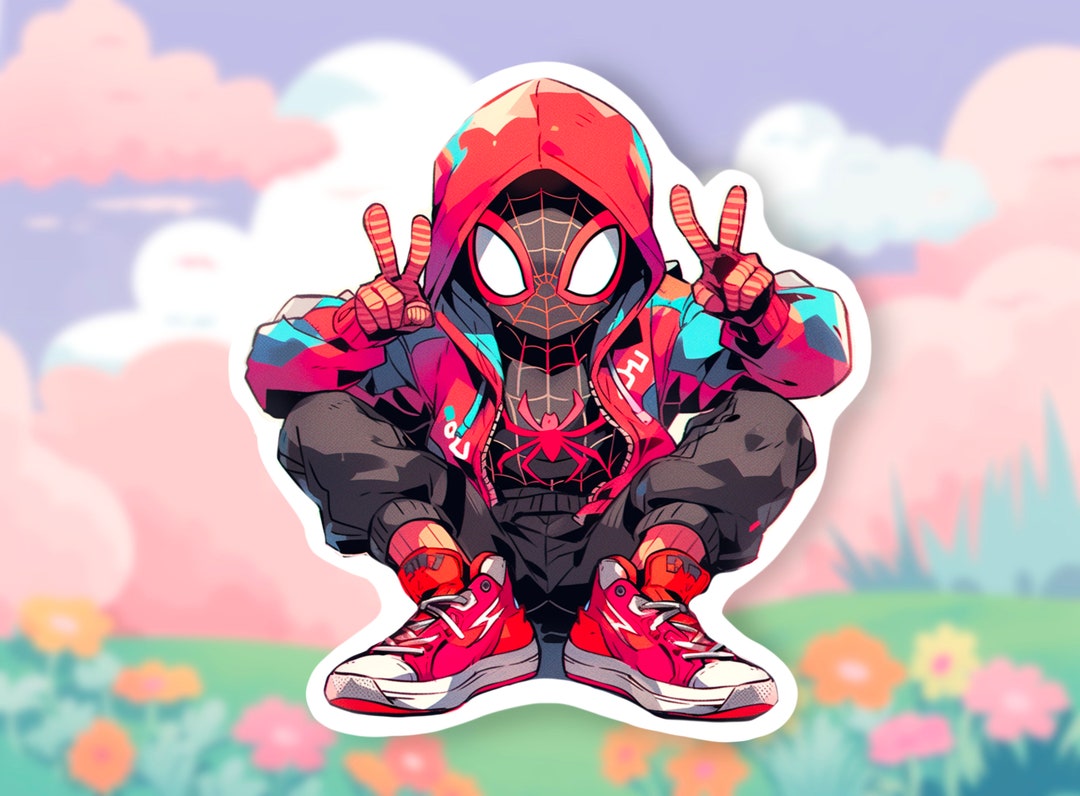 Miles Morales Sticker, Spiderman, Spiderverse, Matte, Holographic ...