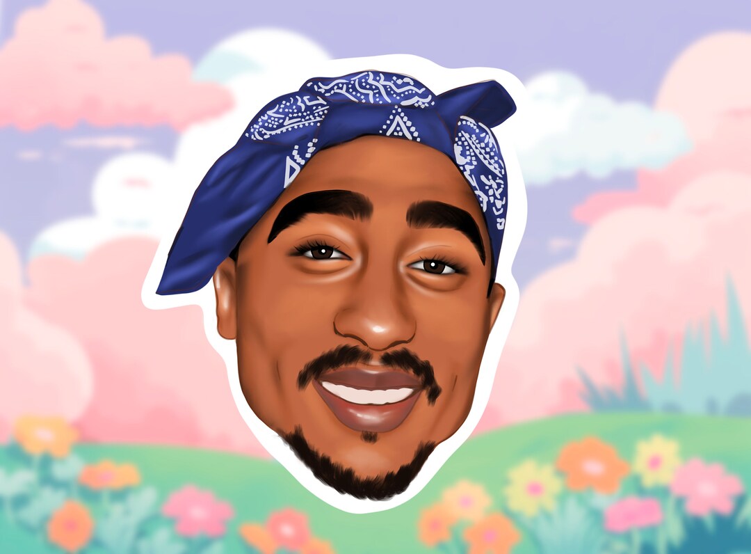 Tupac Sticker, 90s, Rap, Hip Hop, Matte, Holographic, Glossy, Laptop ...