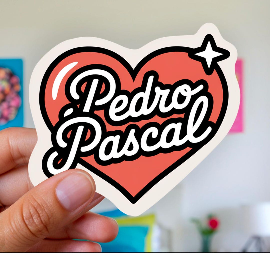 Pedro Pascal Sticker - Aesthetic Vinyl Decal for Laptops, Water Bottles ...