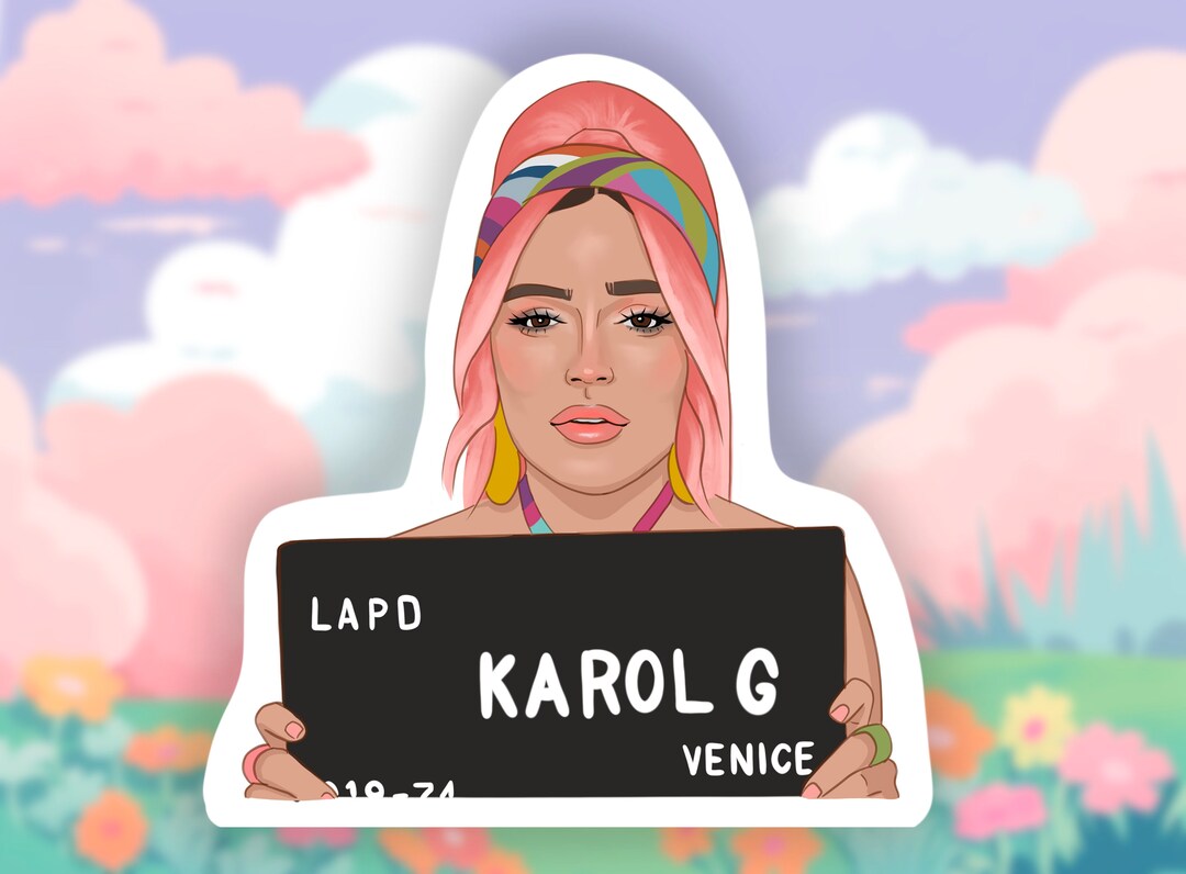 Karol G, Mugshot, Sticker, Gift, Matte, Glossy, Holographic, Laptop ...